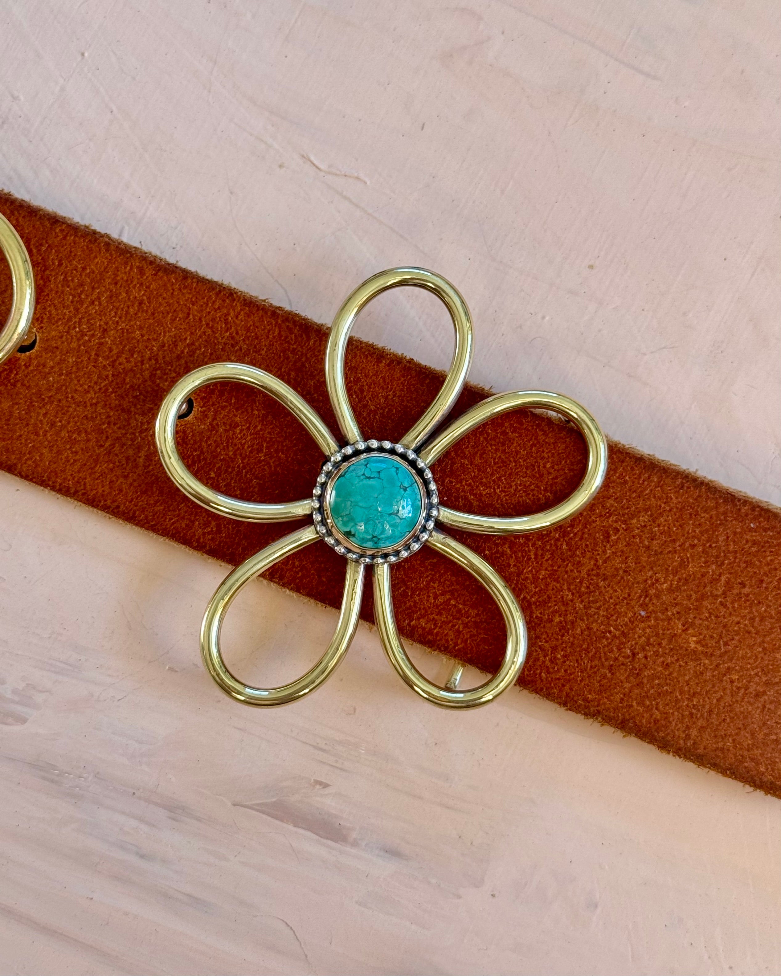 Daisy Turquoise Belt Buckle Medium – Paloma Stipp