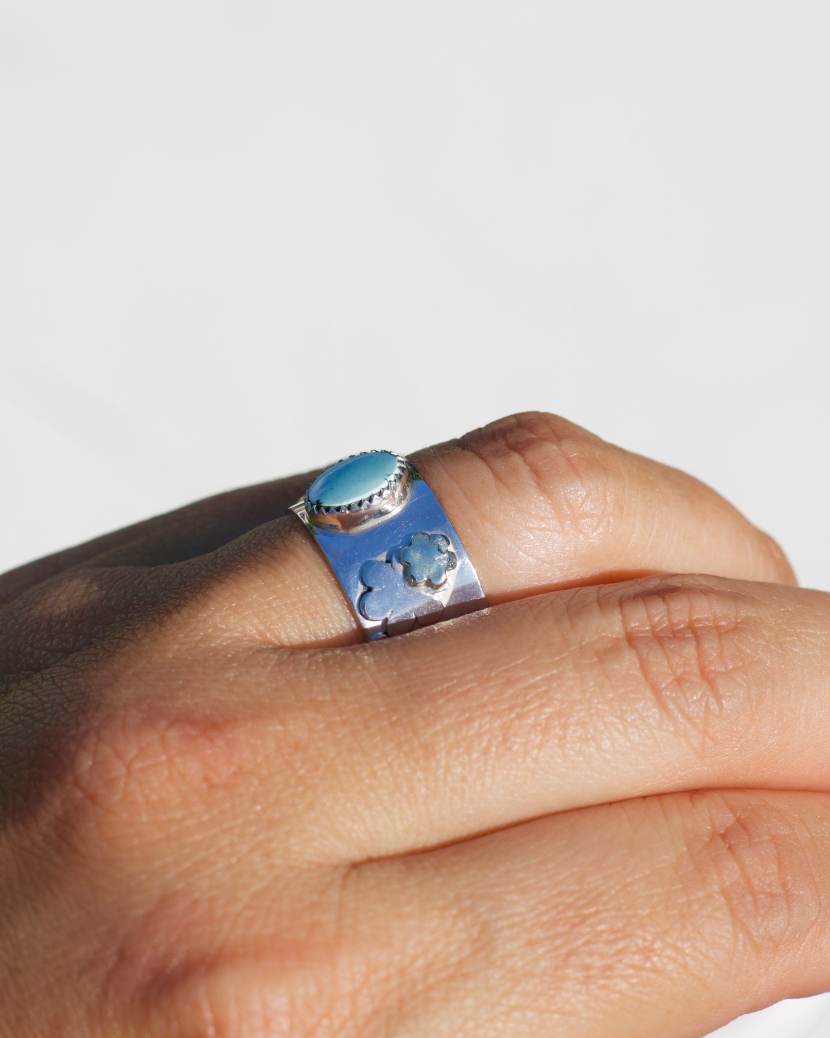 Floral Baby Blue Turquoise Ring – Paloma Stipp